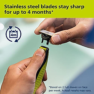 Philips Norelco OneBlade 360 Blades, Genuine Replacement Blades for OneBlade Electric Shaver and Trimmer, Durable Stainless Steel, Trim, Edge and Shave, 3 Pack, Model QP430/80