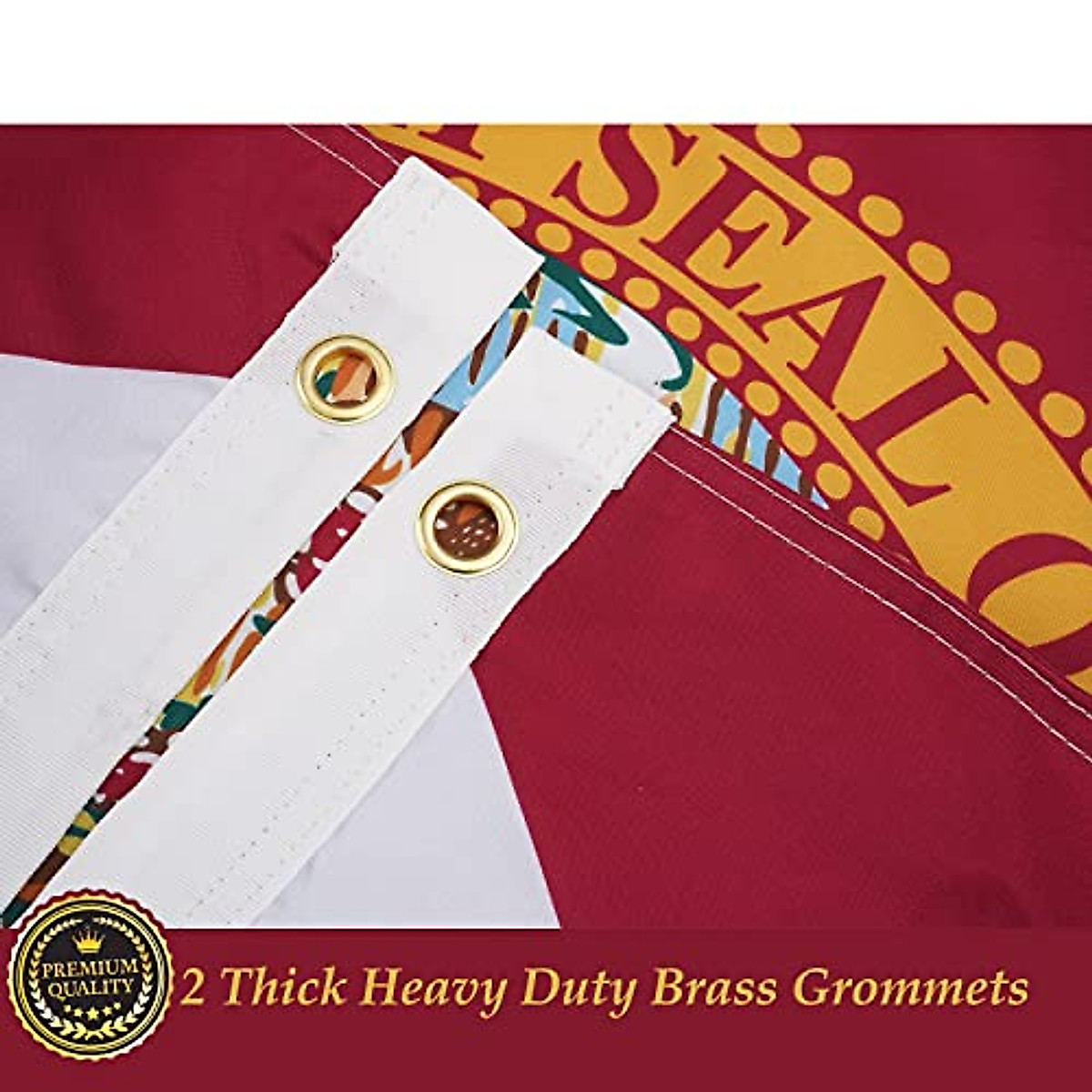 TOPFLAGS Florida Flag 4x6 Double Side 3Ply FL State Flags Heavy Duty Outdoor 4 Rows Stitched Edge with 2 Brass Grommets