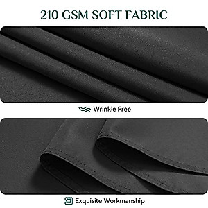 Softalker Rectangle Tablecloth Waterproof & Stain Resistant Table Cloth Wrinkle Free Fabric Washable 210GSM Polyester Table Cover for Dining/Party/Buffet/Wedding (60x84 inch, Black)