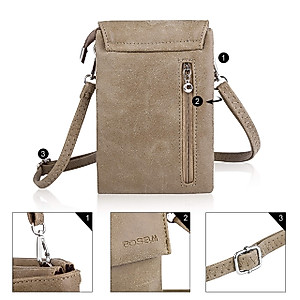 Small Crossbody Bags for Women,Cell phone Zipper Purse with Shoulder Strap for Iphone Samsung Huawei Smartphone Series(Brown)