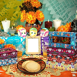 12 Pcs Day of The Dead Cookie Boxes with Window, Bakery Box, 12 x 5.5 x 2.5 Inches Skull Sombrero Cupcake Boxes Pastry Box Dessert Boxes for Halloween Mexican Themed Party Decoration Supplies