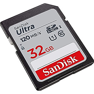 SanDisk 32GB SDHC SD Ultra Memory Card (Two Pack) Works with Canon EOS Rebel T7, Rebel T6, 77D Digital Camera Class 10 (SDSDUN4-032G-GN6IN) Bundle with (1) Everything But Stromboli Combo Card Reader