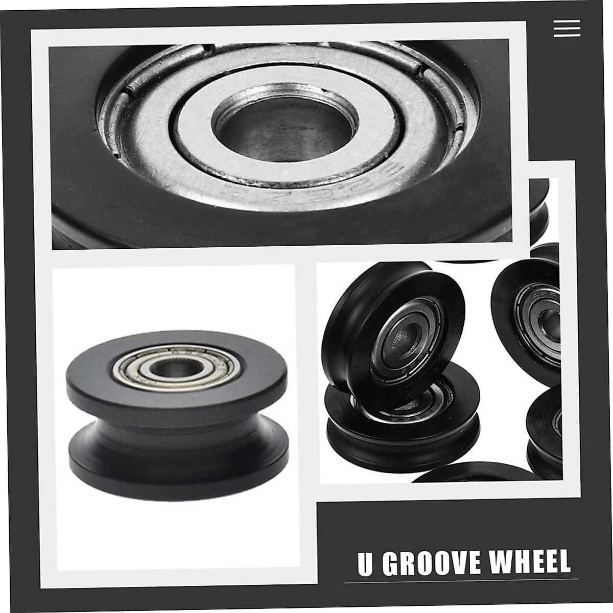 HOMSFOU 4pcs Roller Sliding Door Roller Guide Pulley Roller Door Wheel Heavy Duty castors U Type Wheel for Doors Track Window Pulley Roller Groove Wheel Pulley Track Guide Bearing