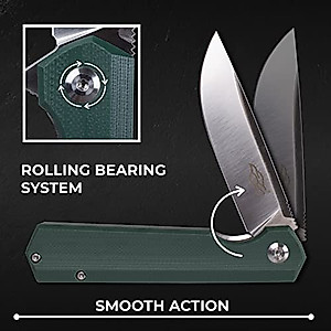 Firebird GANZO FH11 Top Pocket Folding Knife D2 Steel Blade Anti-slip G10 Handle with Clip Hunting Gear Fishing Camping Outdoor Folder EDC Pocket Knife (Green)