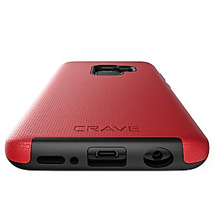Crave Dual Guard for Samsung S9 Case, Shockproof Protection Dual Layer Case for Samsung Galaxy S9 - Red