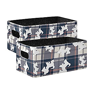 Scottish Dog Storage Basket Felt Storage Bin Collapsible Toy Boxs Decorative Baskets Organizer for Pet Supplies Magazine