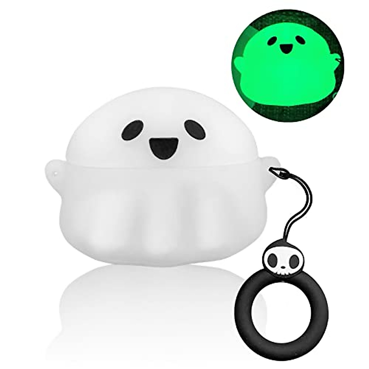Compatible with Airpods Pro Case Cover, Luminous Halloween 3D Ghost Case for Apple Airpods Pro, Soft Silicone Cute Funny Anime Cartoon AirPods Pro Case for Women Men Kids Teens Girls Boys