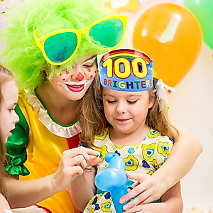 MISS FANTASY 36 Pieces 100 Days of School Crowns 100 Days of School Photo Booth Props 100th Day of School Hats for Kids 100 Days of School Celebration Party Decorations School Classroom