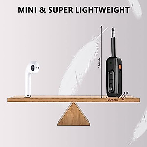 Bluetooth Transmitter Receiver Wireless Adapter: Aux Jack Stereo Audio Dual Connections - for TV Car Headphone Airplane