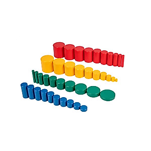 Montessori Toys for 4+ Years Wooden Knobless Color Cylinder Blocks,Baby Games Stacked Arrangement Block,Stacking Toys for Toddler 1-3 Activities Educational Toys(Set of 4)