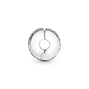 Pandora Clear Pavé Clip Charm Bracelet Charm Moments Bracelets - Stunning Women's Jewelry - Gift for Women - Made with Sterling Silver & Cubic Zirconia