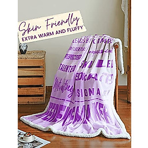 Boss Lady Gifts from Employees, Flannel Plush Blankets (50"x 60") Gift for Women on Boss Day, Birthday, Christmas, Retirement, Fuzzy Soft Bed Flannel Blankets-Difference Maker(Thick Version)