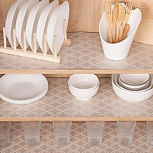 Cooyes Shelf Liner – Premium Cabinet Liner for Kitchen – Non-Slip Shelf Liners for Kitchen Cabinets – Waterproof Shelf Paper with Modern Pattern – Durable EVA Cabinet Liners