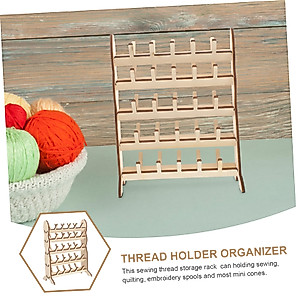 GRADENEVE Spool Stand Desktop Thread Holder Sewing Thread Holder Spool Organizer Thread Spool Holder Storage Stand for Spool Embroidery Thread Storage Sewing Thread Rack Knitting Tool Wooden