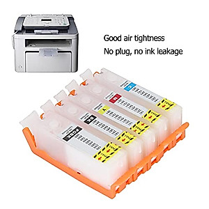 Fafeicy 5Pcs Ink Cartridge PGBK BK C M Y Inkjet Cartridge Printer Cartridge Smoothly Operation Reusable with Permanent Chip (780-781)