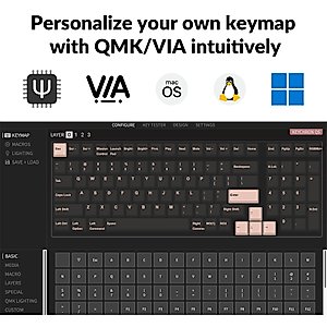 Keychron Q5 RGB QMK/VIA Programmable Macro Wired Custom Mechanical Keyboard with Hot-Swappable Gateron G Pro Brown Switch, 96% Layout Full Aluminum Double Gasket for Mac Windows Linux(Blue)