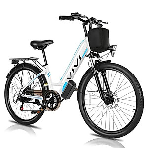 Vivi MT26GUL Electric Bike 26" Step Through Electric Bicycle with Removable 48V 374.4Wh Battery, 750W Peak Motor, 21.7Mph Top Speed, Up to 50 Miles, Cruise Control, 7 Speed, UL 2849 Certification