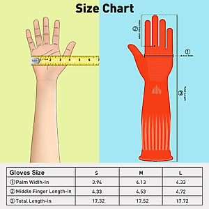 ThxToms Rubber Dishwashing Cleaning Gloves (2-Pair) - Fleece Lined, Reusable, Waterproof with Extra-Long Cuff & Anti-Slip Design for Household & Kitchen Use - Small