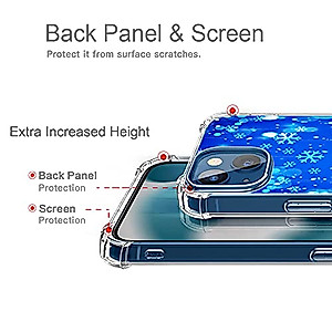 Christmas Case for iPhone 13 Mini,Gifun Hard PC+TPU Bumper Clear Protective Case Compatible with iPhone 13 Mini 5.4" 2021 - Christmas Tree and Snowman