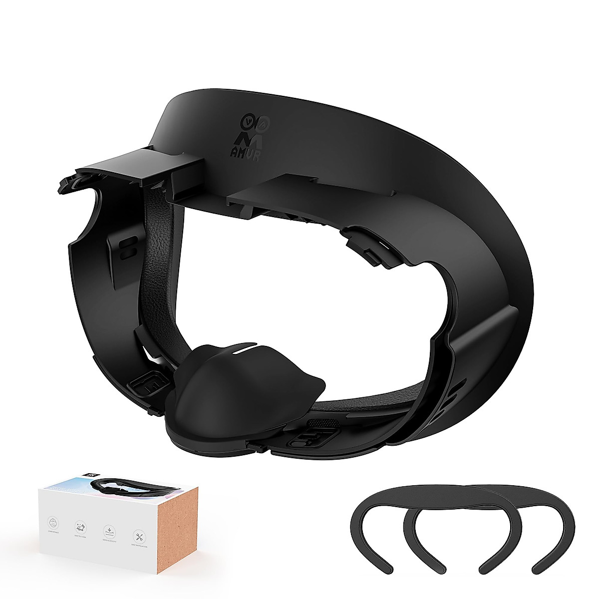 UPOK Face Pad Cover Facial Interface for Meta/Oculus Quest 3 Headset - Ice Silk and PU Leather Face Cushion Gasket (Facial Frame)