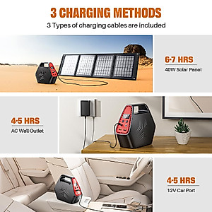 100W Portable Solar Generator, 60W Foldable Solar Charger with USB & 18V DC output, A Super Travel Portable Battery Pack/Power Station for Home Outdoors Office Use