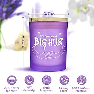 Candle Gifts for Women, HOTIOGA Cute Glass Jar Scented Candle for Birthday Christmas Mothers Day Thank You Present for Mom / Sister / Best Friend / Her - Purple Lavender