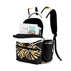 SunFancyCustom Custom Cheer Cheerleader Black Gold Personalized Causual Shoulder Bag Sports Leisure Camping Backpack for Women Men