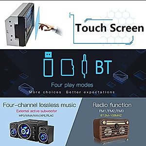 7inch Car Stereo Double Din Radio Touchscreen with Backup Camera Multimedia Car Audio Support Mirror Link,Bluetooth Caller ID,FM/MP3/MP4/USB/Subwoofer,Aux Input Car Audio Receivers