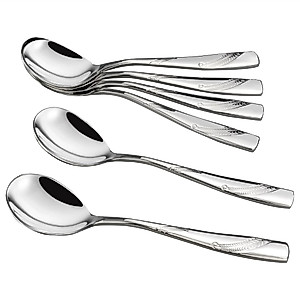 Nicesh 8-Piece Stainless Steel Large Buffet Serving Spoon, Large Kitchen Spoon
