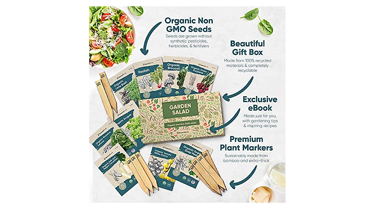 Organic Heirloom Vegetable Seeds Gift Set - Grow Your Garden