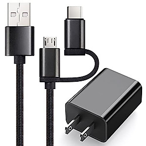 WindSwallow Fast Charger for Wireless Bluetooth Headphone Sports Earbuds Earphone Gaming Headset Speaker, Adapter Power Charging Cable Cord (USB Type C & Micro)