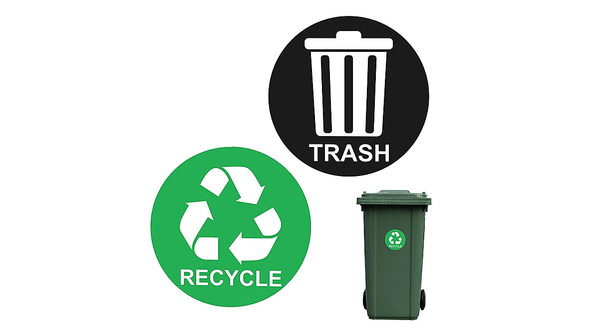 8 Pcs Recycle Stickers for Trash Can - Easy Sorting