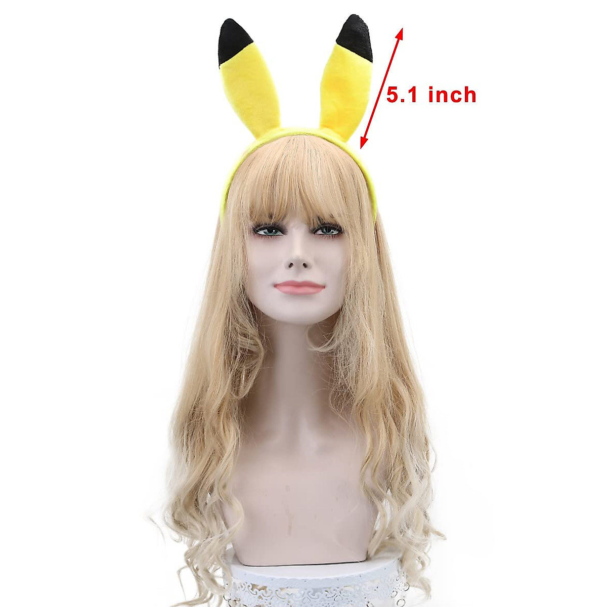 HODRME Yellow Cartoon Ears Headband-Halloween Christmas Festival Theme Party Anime Cosplay Costume Headbands