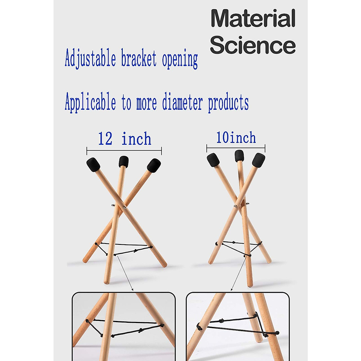 QiaoDongDian Wooden Steel Tongue Drum Stand Foldable,Handpan Drum Stand, Tripod Base,for 10 to 22 Inch Drum Percussion Instrument,Securely Holds Your Instrument. (Color : Dual-use)