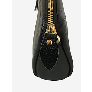 PlanetHawk Women's Genuine Leather Wristlet Clutch Cell Phone Purse, Black