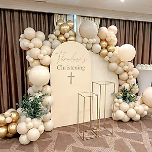 Bonropin Ivory White Balloons 130pcs Ivory White Balloons Garland Arch Kit 5/10/12/18 Inch Different Sizes White Matte Latex Balloons for Birthday Party Decor Baby Shower Wedding Graduation Balloons