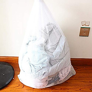 Net Laundry Clothes Washing Mesh Bag, Washing Machine Drawstring Large Capacity Pouch