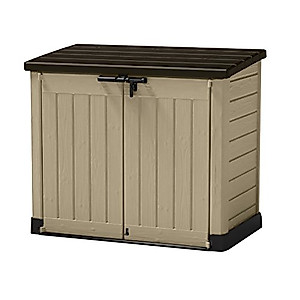Keter Store-It-Out MAX 4.8 FT X 2.7 FT Durable Outdoor Storage Shed Made from Weather Resistant Resin 42 Cubic Feet Beige/Brown