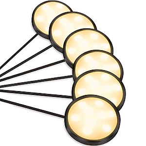 Newest LED Under Cabinet Lighting Kit, 1020 Lumens LED Puck Light, 3000K Warm White, CRI90+, Touch Dimming, Black Trim All Accessories Included, for Kitchen, Closet Lights, Safe Light, 6-Pack