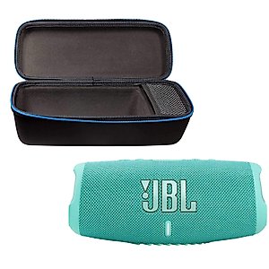 JBL Charge 5 Portable Waterproof Wireless Bluetooth Speaker Bundle with divvi! Protective Hardshell Case - Teal