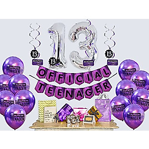 Funny Official Teenager 13th Birthday Party Pack - Purple 13th Birthday Party Supplies, Decorations and Favors
