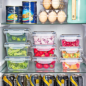 Moretoes 54pcs Airtight Food Storage Containers with lids, 27 Snap Lids and 27 Nesting Containers Plastic Stackable Containers with Labels for Kitchen, Refrigerator Organization, BPA Free, Diswasher