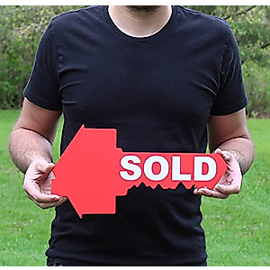 Sold Sign for New Home Owners - Key Shaped - Real Estate Agent Supplies - Just Sold - Social Media Photo Props for Realtors and Home Owners - Our New Home Sign - Closing Sign First House