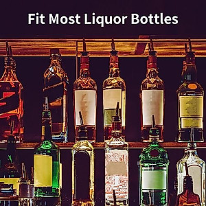 Pour Spout for Liquor Bottles - Vaincre 12 Pack Liquor Bottle Pourers, Pour Spouts with Rubber Dust Caps, Stainless Steel Tapered Speed Wine Pourers, Good As Olive Oil Spout, Fit Most Liquor Bottles