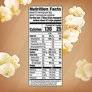 Orville Redenbacher's Naturals Microwave Popcorn, Classic Butter & Sea Salt Light Flavor, 2.69 oz., 3-Count