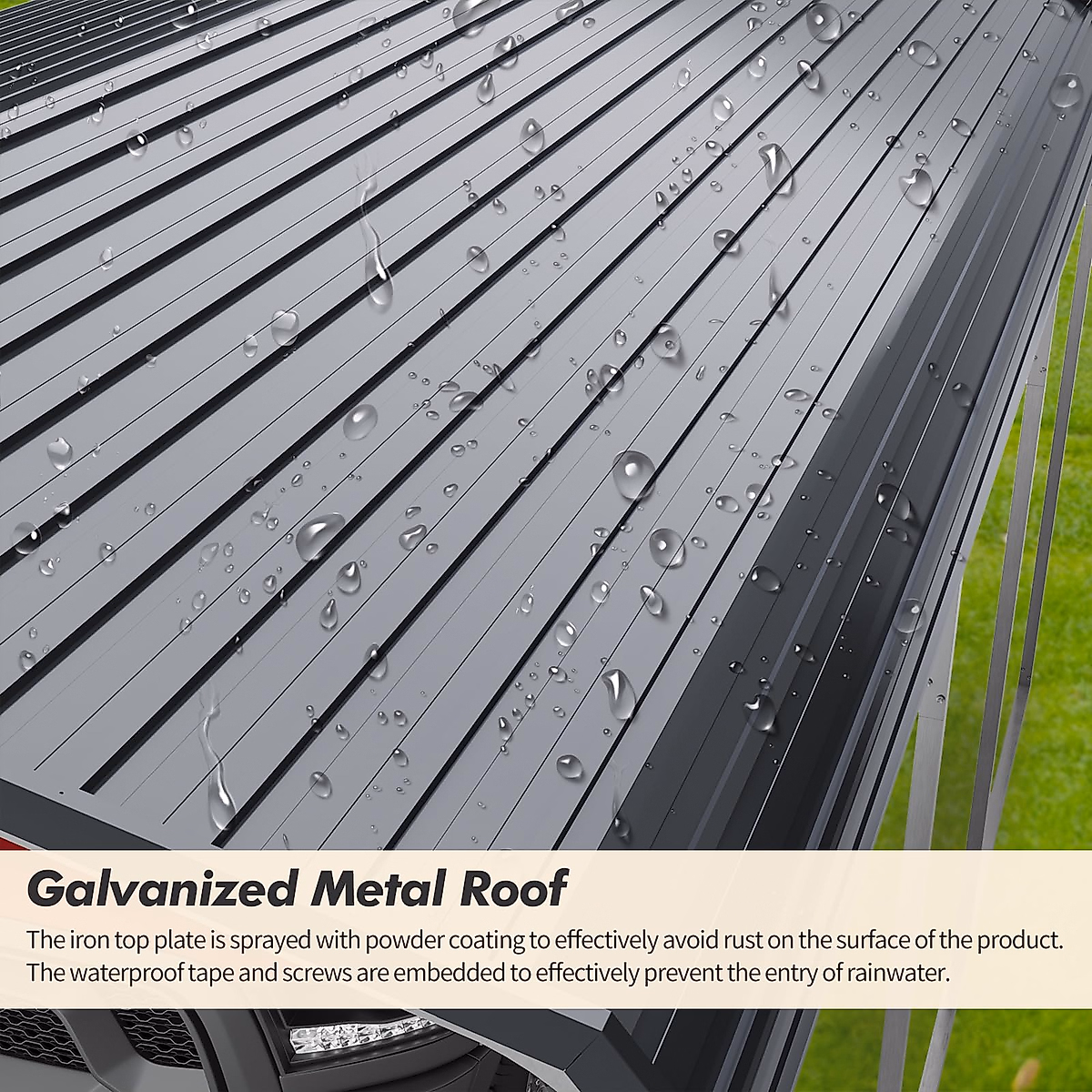 Garveelife 12X20FTHeavy Duty Carport,Carport with Galvanized Steel Roof and Frame,Upgraded Extra Large Metal Garage for Pickup, Car, Boatand Tractors,Trucks, and Tractors