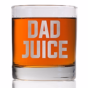 DAD JUICE Custom Personalized Whiskey Glass - Funny Gift for Dad Uncle Grandpa From Father's Day Gift