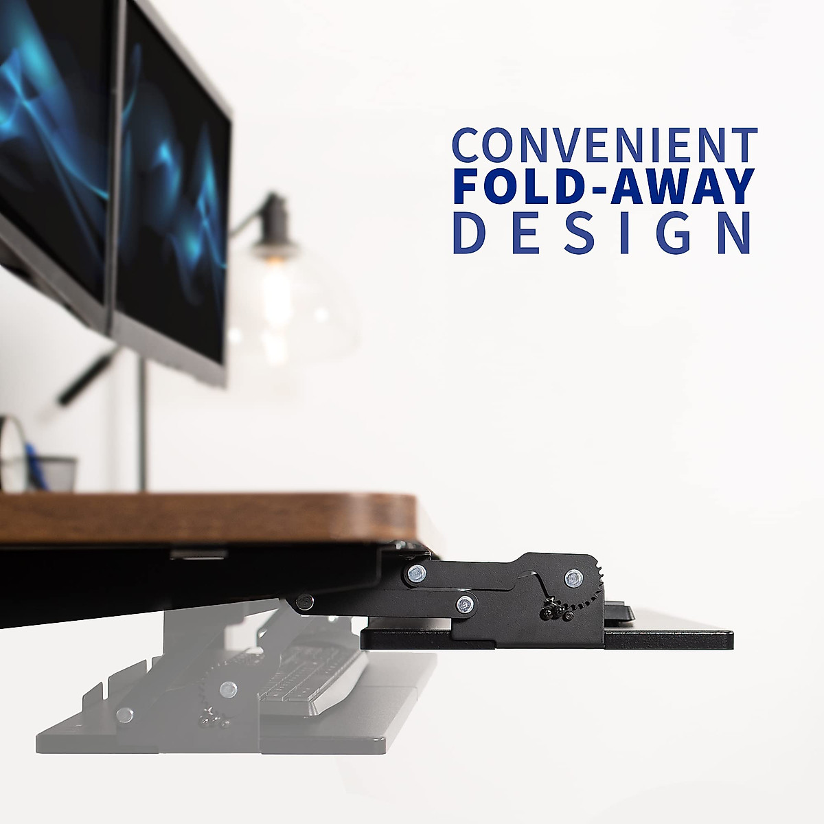 VIVO Large Under Desk 27 x 11 inch Computer Keyboard and Mouse Tray with Swinging Height Adjustment, 12 Settings, Platform Drawer for Typing, Black, MOUNT-KB08S