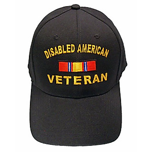 DAV Cap Disabled American Veteran Baseball Cap Black Hat Army Navy Marine Air Force Man or Woman Vet