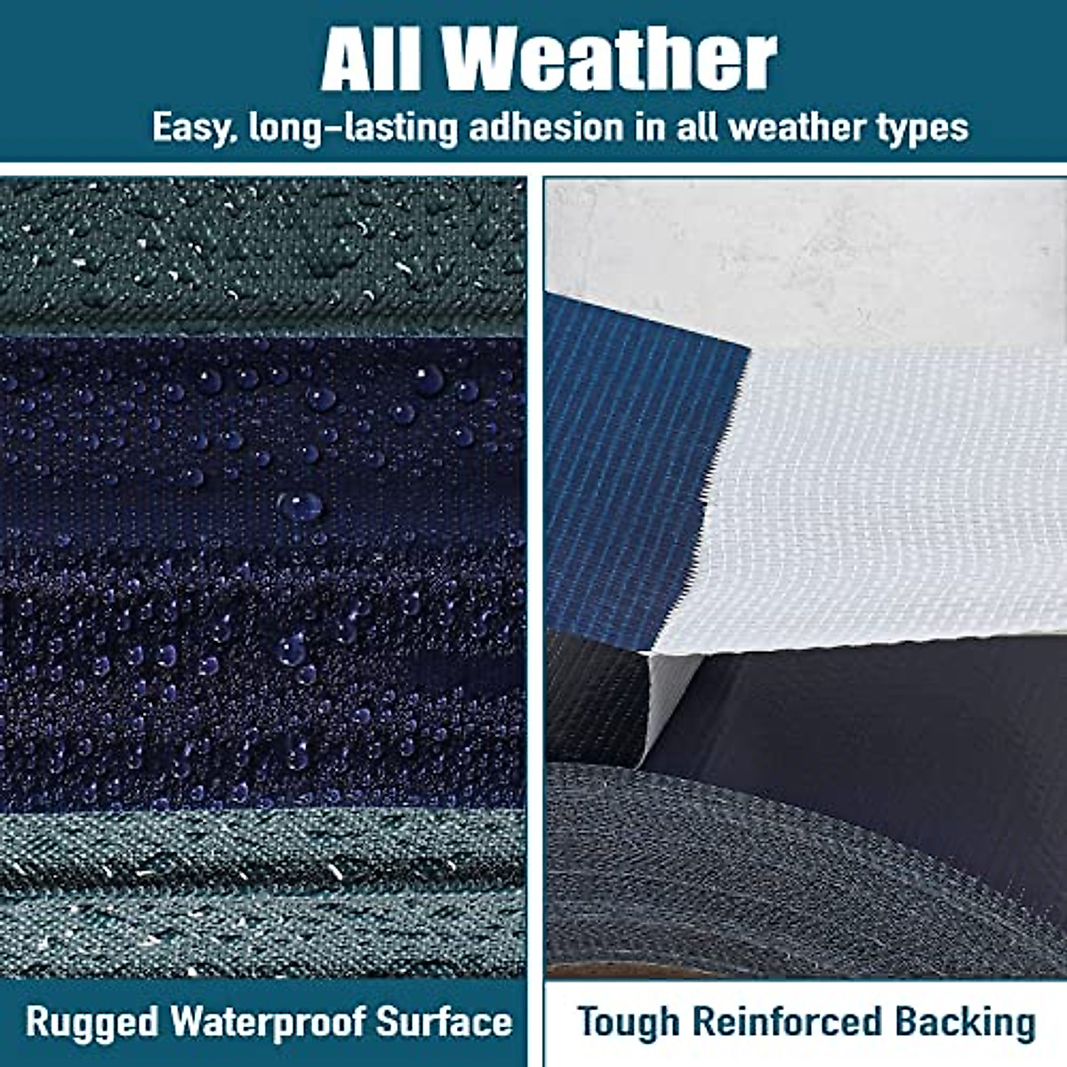 ALOANES Blue Waterproof Duct Tape 2-inch by 10-Yards, Heavy Duty Duct Tape, No Residue, Tear by Hand, All-Weather, Multi-Use for Indoor & Outdoor Repairs and DIY